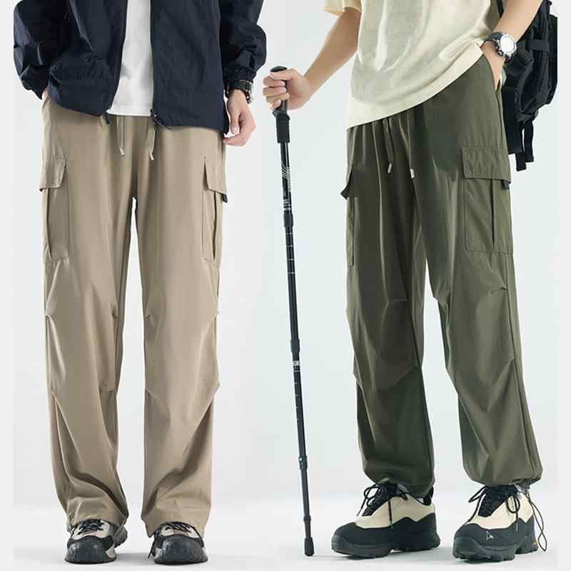 ・スタイル: 青春流行・カテゴリ: 休闲裤・パンツタイプ: 宽松型・パンツ丈: 長丈・ウエスト位置: 中腰・クロージャー: 系绳闭襟・厚み: 薄手・柄: 無地・主な素材: 聚酯纤维95%・使用シーン: 休闲・パンツ裾: 直筒・詳細: 口袋装...