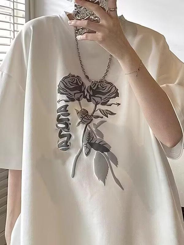 ・カテゴリ: Tシャツ・スタイル: 潮牌・主な素材: ポリエステル繊維（ポリエステル）81%～90%・柄: その他・版型: ゆったり・袖型: 落肩袖・スタイル詳細: セットイン・ネックライン: クルーネック・袖丈: 短袖・フード: なし・厚...