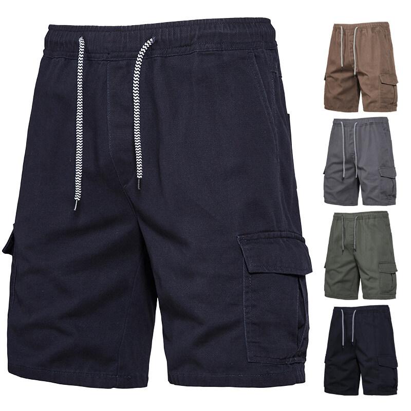 ・主な素材: 綿90%混紡・パンツ丈: 5分丈・パンツ形状: 直筒型・伸縮性: 無伸縮・スタイル: 簡約・カラー展開: ネイビー、ブラック、アーミーグリーン、ブラウン、ダークグレー・サイズ展開: M、L、XL、2XL、3XL