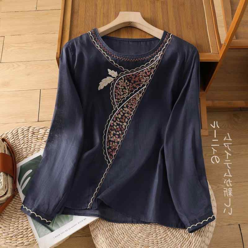 ・カテゴリ: シャツ・スタイル: 通勤・主な素材: 綿70-80%・袖丈: 長袖・ネックライン: 丸首・袖型: シャツ袖・版型: ゆったり・柄: 刺繍・カラー展開: 杏色、ピンク、赤、ネイビー・サイズ展開: M、L、XL、2XL