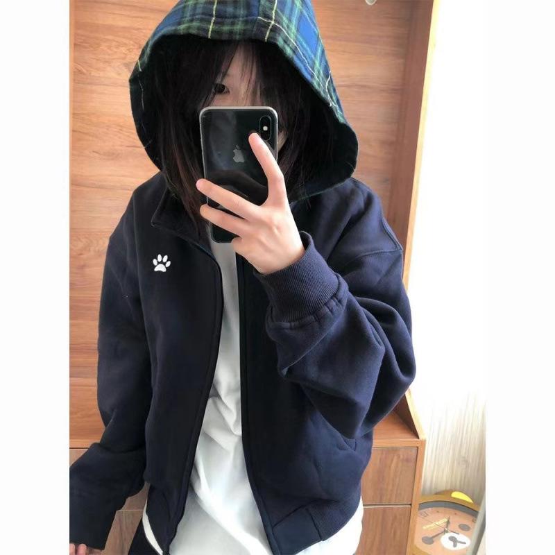 ・パターン: 文字・シルエット: ルーズフィット・セット: 単品・袖丈: 長袖・袖型: 標準袖・ネック: フード・流行要素: ジッパー・素材名: アクリル・主素材成分: その他・カラー: ネイビー・サイズ: M,L,XL,2XL・スタイル:...