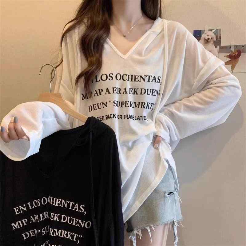 ・カテゴリ: Tシャツ・スタイル: 通勤風・主な素材: ポリエステル70-80%・柄: 文字・ネックライン: フード付き・袖丈: 長袖・カラー展開: 白色、黒色・サイズ展開: S、M、L、XL