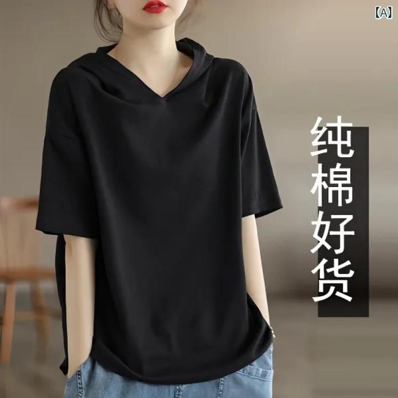 ・カテゴリ: Tシャツ・スタイル: 都市風、気質通勤・主な素材: 綿90-95%・柄: 無地・袖丈: 短袖・フード: あり・衣丈: 普通(50-65cm)・カラー展開: ブラック、黄色、桃色、ブルー、ホワイト、ブラウン・サイズ展開: M、L...