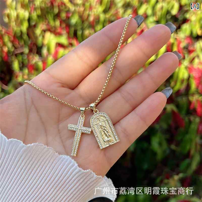 ・素材: 銅・形状: 蝶結び・処理: 電鍍・純度: 18K・流行要素: 十字架・スタイル: オリジナルデザイン・カテゴリ: ネックレス・カラー展開: 1,2,3,4,5