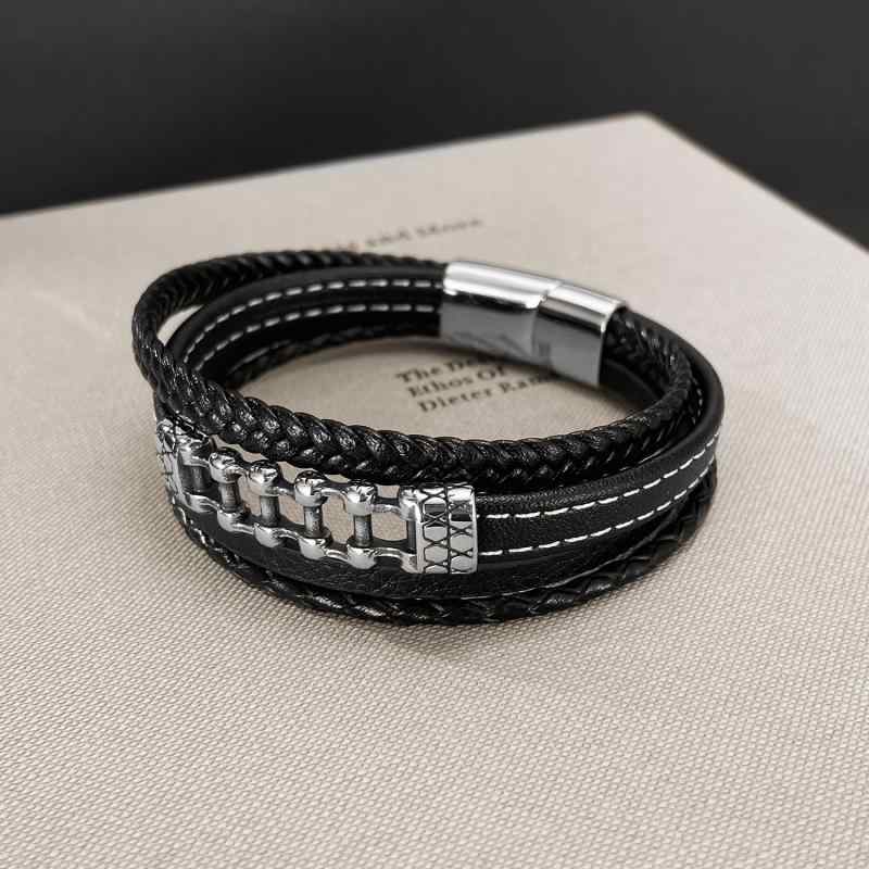 ・スタイル: 朋克・加工: 手工編み・重量: 約24g・カテゴリ: 手飾・カラー展開: PH1612- 皮手镯