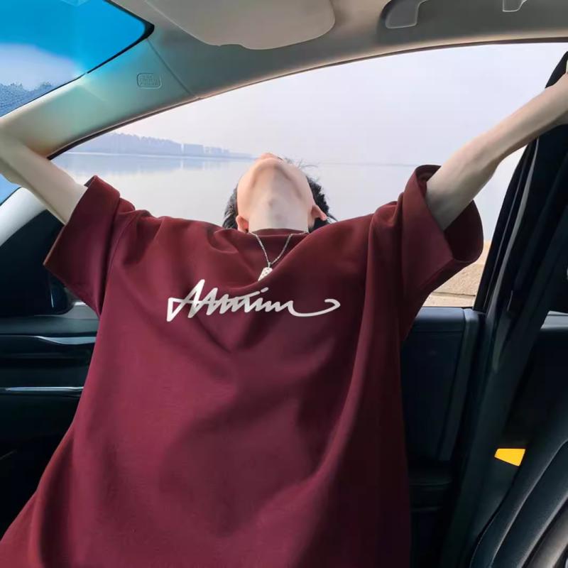 ・カテゴリ: Tシャツ・スタイル: カジュアル・主な素材: 綿100%・袖丈: 中袖・柄: アルファベット・カラー展開: ブラック、ホワイト、ダークグレー、レッド、ネイビー・サイズ展開: M、L、XL、XXL、XXXL・ネックライン: クル...
