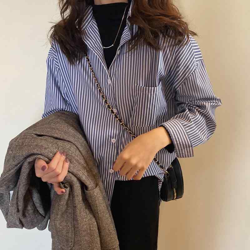 ・カテゴリ: シャツ・主な素材: 綿30-50%・柄: 条紋・スタイル: 通勤・ネックライン: 襟付き・袖丈: 長袖・袖型: 通常袖・カラー展開: 白条紋、青条紋・サイズ展開: S、M、L、XL