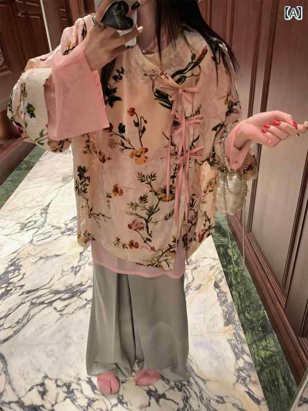 ・主な素材: 雪尼尔、氨纶30%以下・柄: 印花・袖丈: 長袖・スタイル: 御姐風、私服・版型: 宽松型・ネックライン: 圆领・袖型: 常规・ドア襟: 系带・カラー展開: 黛月粉、初桃色、雪银灰・サイズ展開: XS、S、M、L・カテゴリ: 衬衫