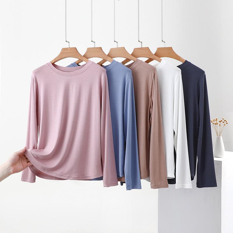 ・カテゴリ: Tシャツ・スタイル: 通勤風・主な素材: モダール90-95%、スパンデックス30%未満・袖丈: 長袖・ネックライン: 丸首・柄: 配色・カラー展開: ブラック、ホワイト、ブルー、ライラックピンク、ライトブラウン、ダークブラウ...