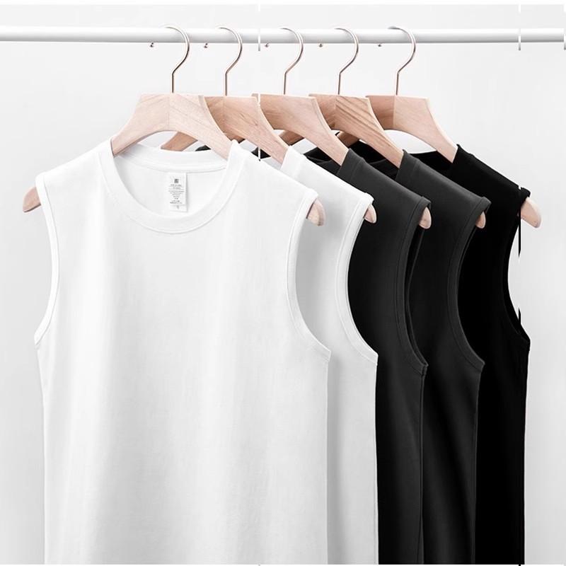 ・カテゴリ: Tシャツ背心・スタイル: 休闲・主な素材: 綿90%-95%・版型: 宽松型・柄: 純色・袖丈: 背心・適用シーン: 日常・適用対象: 青年・加工: 免烫処理・ディテール: 辑明线・裾デザイン: 直裾・カラー展開: 白色、黒色...