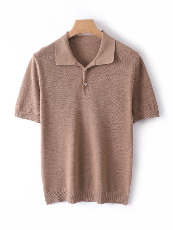 ・カテゴリ: Tシャツ・スタイル: 基礎カジュアル・主な素材: 綿96%以上・柄: 無地・版型: ゆったり・袖丈: 短袖・ネックライン: フラップカラー・袖型: 標準・詳細: ニット袖・厚み: 普通・カラー展開: ベージュ、キャメル、ネイビ...
