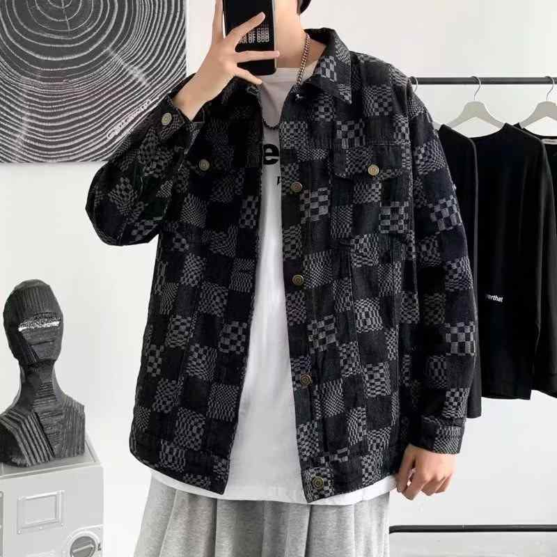 ・カテゴリ: ジャケット・スタイル: 韓国風・主な素材: 綿65%・ネックライン: スタンドカラー・フィット感: ルーズフィット・カラー展開: ブラック、ブルー・サイズ展開: S、M、L、XL、XXL、XXXL・袖丈: 長袖・柄: チェック...