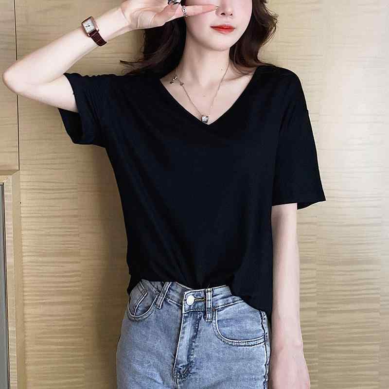 ・カテゴリ: Tシャツ・スタイル: 通勤・主な素材: 粘膠繊維100%・ネックライン: Vネック・袖丈: 短袖・柄: 無地・カラー展開: ブラック、ホワイト、姜黄、ブラウン、カーキ、海ブルー、ダークグレー・サイズ展開: S、M、L、XL、X...