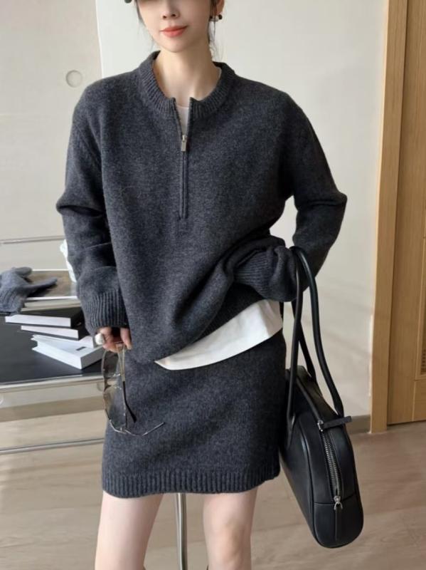 ・カラー: グレー、レッド・サイズ展開: 均码・スタイル: 私服・主な素材: ポリエステル30-50%、レーヨン30-50%・スカート丈: ミドル・流行要素: ジッパー・袖丈: 長袖・袖型: 通常袖・カテゴリ: スカートスーツ