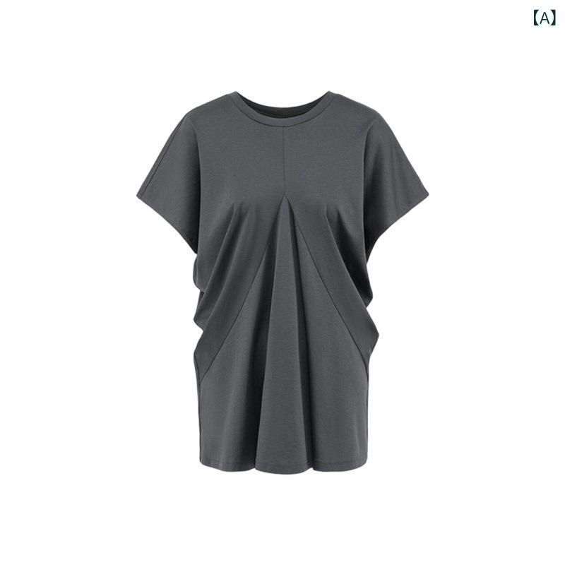 ・カテゴリ: Tシャツ・スタイル: 通勤・主な素材: 綿50-70%・柄: 無地・袖丈: 短袖・袖型: 落肩袖・ネックライン: クルーネック・フィット: ルーズフィット・衣丈: ミドル丈・カラー展開: ダークグレー、ベージュ・サイズ展開: ...