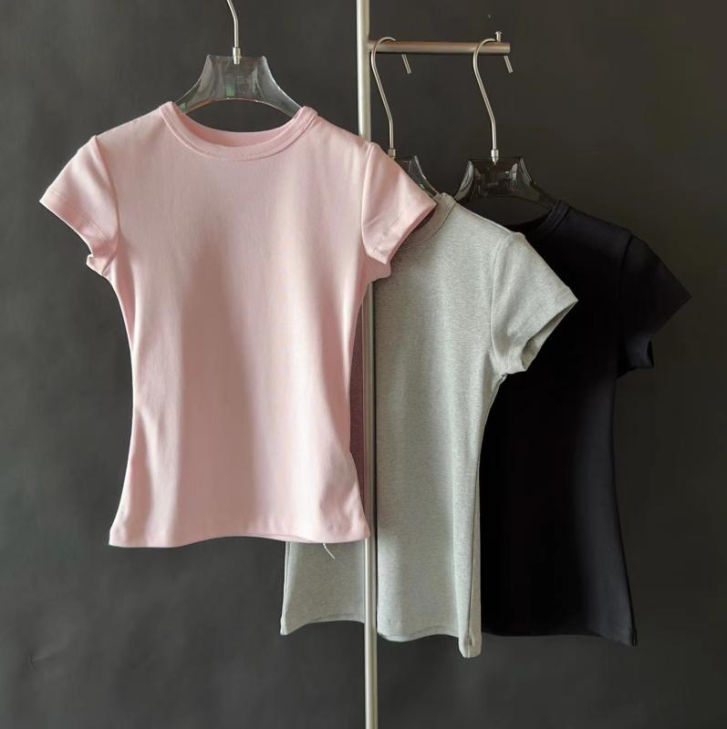 ・カテゴリ: Tシャツ・スタイル: 清新甜美・主な素材: 綿90-95%、氨纶30%以下・柄: 単色・袖丈: 短袖・フィット: スリム・衣長: 普通(50-65cm)・ネックライン: 丸首・袖型: 通常・カラー展開: 白色、黒色、灰色、粉色...