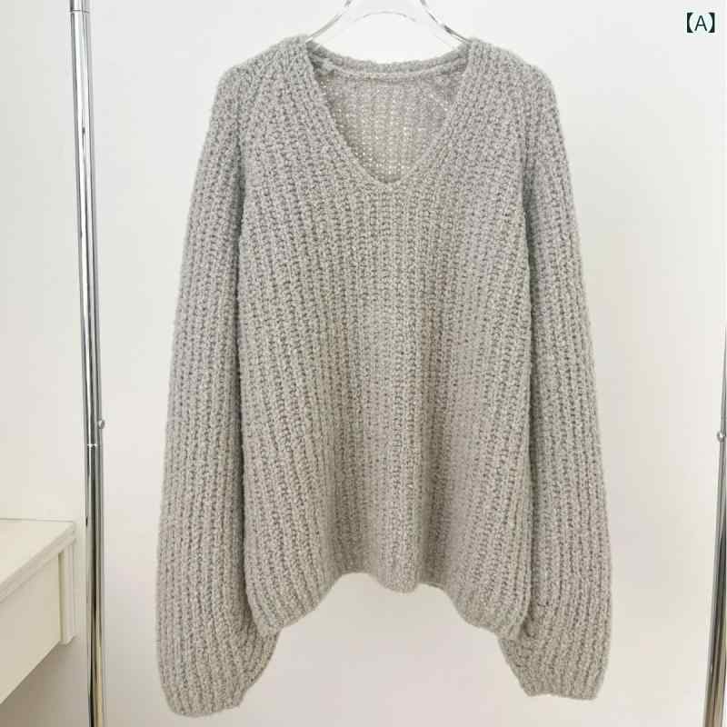 ・主な素材: 羊毛95%以上・柄: 無地・厚み: 中厚・スタイル: セットイン・組み合わせ: 単品・フィット: ルーズ・ネックライン: Vネック・袖丈: 長袖・袖型: ラグランスリーブ・加工: ニット・流行要素: ループヤーン・カラー展開:...