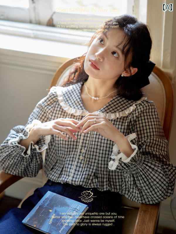 ・カテゴリ: シャツ・スタイル: 基本款・主な素材: ポリエステル・柄: チェック・袖丈: 長袖・袖型: ボリュームスリーブ・着丈: 普通・ネックライン: 襟付き・カラー展開: ブラックホワイトチェック・サイズ展開: S,M,L