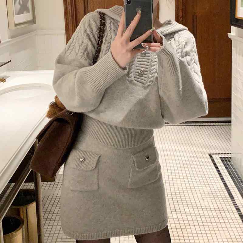 ・カテゴリ: スカート・スタイル: 気質優雅・主な素材: ポリエステル50%-70%・カラー展開: ライトグレー上衣+半裙・サイズ展開: S,M,L・袖丈: 長袖・袖型: 通常袖・商品タイプ: スカートセット