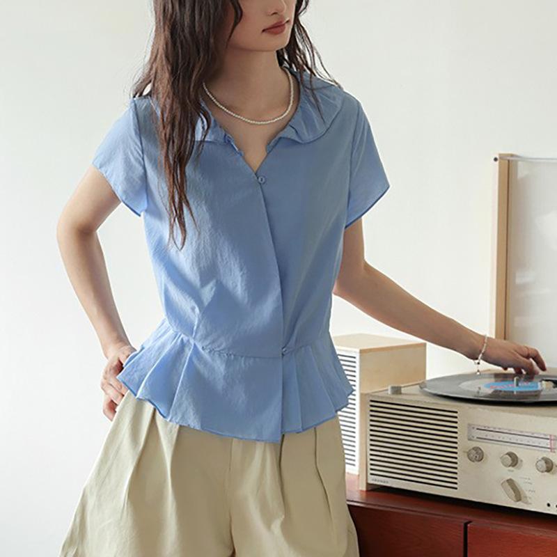 ・カテゴリ: シャツ・スタイル: 日韓カジュアル・主な素材: 天絲、綿30-50%、ポリエステル30-50%・柄: 無地・デザイン: 開衫・袖丈: 短袖・技法: ステッチ・フィット: 標準・着丈: 普通(50-65cm)・ネックライン: V...