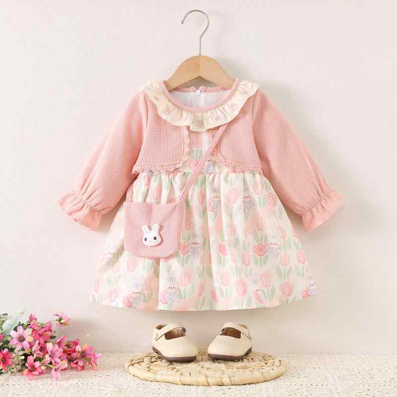 ・カテゴリ: 子供服・スタイル: プリンセス・主な素材: 綿80%・対象: 女児・対象年齢: 1~3歳・対象身長: 80~100cm・適合季節: 春秋・カラー展開: 粉色・サイズ展開: 73cm/6、80cm/8、90cm/10、100cm/12