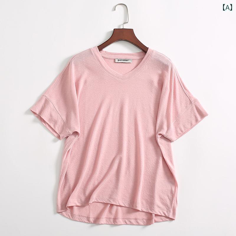・カテゴリ: Tシャツ・主な素材: 雪尼尔、氨纶30%以下、その他・柄: 無地・袖丈: 短袖・スタイル: 御姐風・フィット感: ゆったり・ネックライン: Vネック・袖型: プリンセススリーブ・カラー展開: ピンク、ブラック、ブラウン、ダーク...