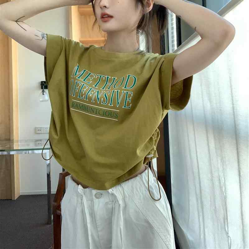 ・カテゴリ: Tシャツ・スタイル: 清新甜美、学院风、舒适休闲・主な素材: ポリエステル95%以上・柄: 条纹・ネックライン: クルーネック・袖丈: 短袖・版型: ワイドシルエット・流行要素: スプライス・カラー展開: ホワイト、モスタード...