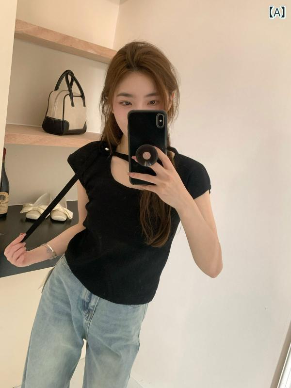 ・カテゴリ: Tシャツ・スタイル: 通勤風・主な素材: ポリエステル・柄: 無地・袖丈: 短袖・フィット: スリムフィット・着丈: 普通・ネックライン: スクエアネック・袖型: スタンダード・流行要素: ステッチ・カラー展開: ブラック、ホ...