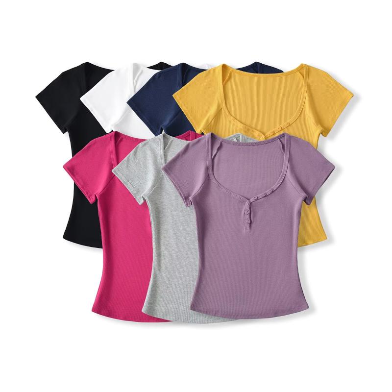 ・カテゴリ: Tシャツ・スタイル: 日韓カジュアル・主な素材: 綿90-95%・袖丈: 長袖・袖型: プリンセススリーブ・ネックライン: Vネック・柄: 無地・カラー展開: 紫、ライトグレー、ラズベリー、イエロー、ダークネイビー、ホワイト、...