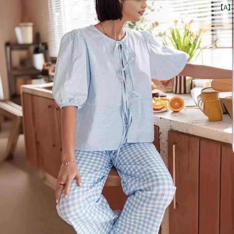 ・カテゴリ: シャツ・スタイル: 通勤・主な素材: ポリエステル30-50%・袖丈: 五分袖・加工: プリント・版型: ルーズフィット・ネックライン: クルーネック・袖型: ランプシェードスリーブ・柄: ストライプ・カラー展開: ライトブル...