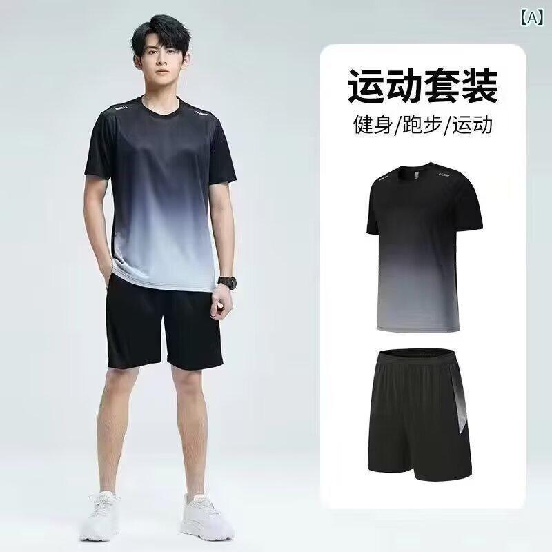 ・スタイル: 運動休闲・厚さ: 普通・パンツ丈: 短パン・トップスタイル: Tシャツ・袖丈: 短袖・フード: なし・素材名: 綿混紡・主素材: ポリエステル50%・対象シーン: 休闲・カラー展開: グレー、グリーン、ブルー、レッド・サイズ展...