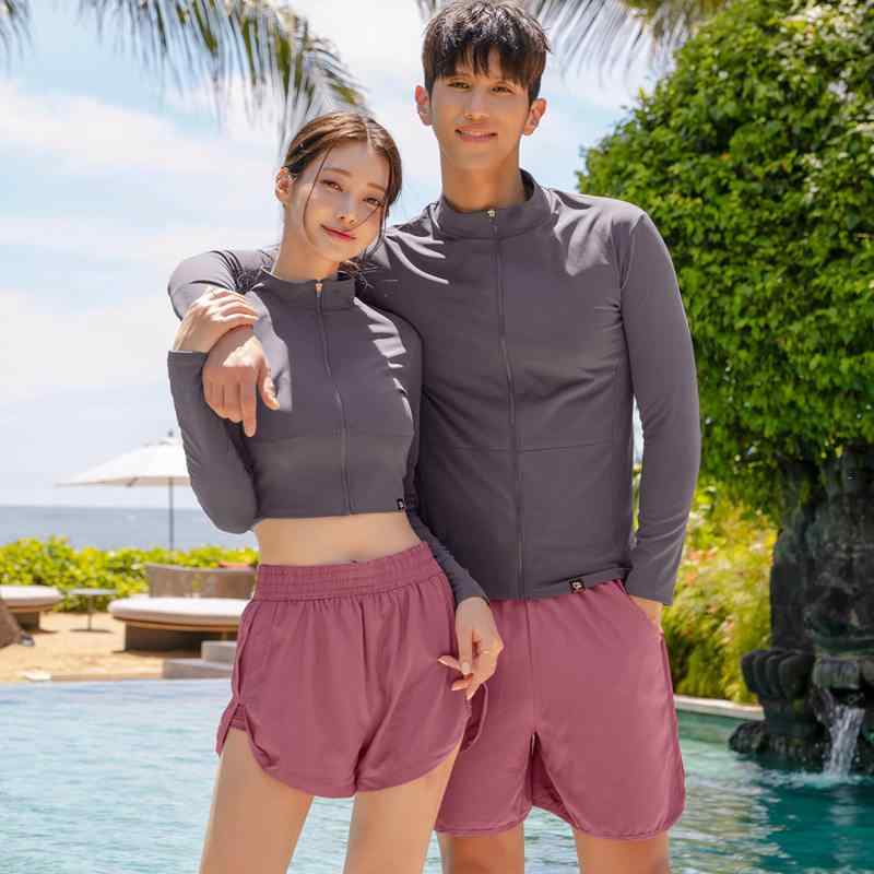 ・対象性別: 女・柄: 無地・主な素材: ポリエステル70%・裏地素材: ポリエステル70%・グラム重: 180g・使用シーン: 泳ぎ・水遊び・カラー展開: 白+紫灰、紫灰+豆沙紅・サイズ展開: M、L、XL、2XL、3XL・袖丈: 長袖・...