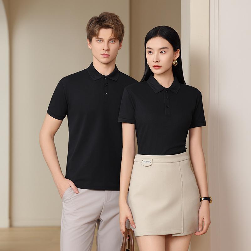 ・カテゴリ: POLOシャツ・スタイル: ビジネス通勤・袖丈: 短袖・版型: 合体型・柄: 無地・特殊加工: 水洗・厚み: 普通・主な素材: 綿・主素材成分含有量: 81%～90%・適用シーン: 上班・カラー展開: 白色、黒色、深灰色、藏青...