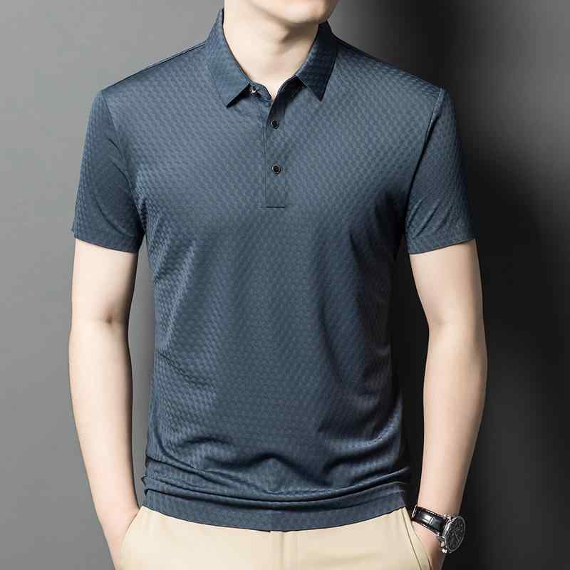 ・カテゴリ: POLOシャツ・スタイル: ビジネス通勤、休闲・主な素材: 桑蚕丝31%-50%、涤纶・袖丈: 短袖・版型: 合体型・柄: 純色・特殊工艺: 印花/印染・厚み: 薄款・カラー展開: 白色、卡其、黒色、果緑、灰緑、灰蘭・サイズ展...