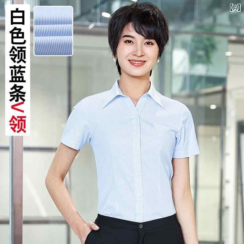 ・主な素材: 綿・柄: 条紋・スタイル: 開衫、通勤風・袖丈: 短袖・カラー展開: ブルー条紋、ブラック、紫色条紋・サイズ展開: S、M、L、XL、XXL、XXXL、4XL、5XL・フィット: スリム・衣丈: 普通款・ネックライン: Vネッ...