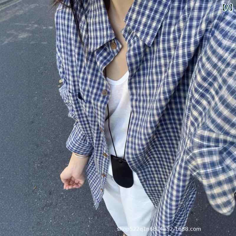 ・カテゴリ: シャツ・スタイル: カジュアル、ゆったり・主な素材: 綿30-50%、ポリエステル50-70%・柄: ストライプ、チェック・袖丈: 長袖・袖型: 標準・デザイン: パッチワーク、ボタン・フィット: ルーズ・丈: 普通(50cm...