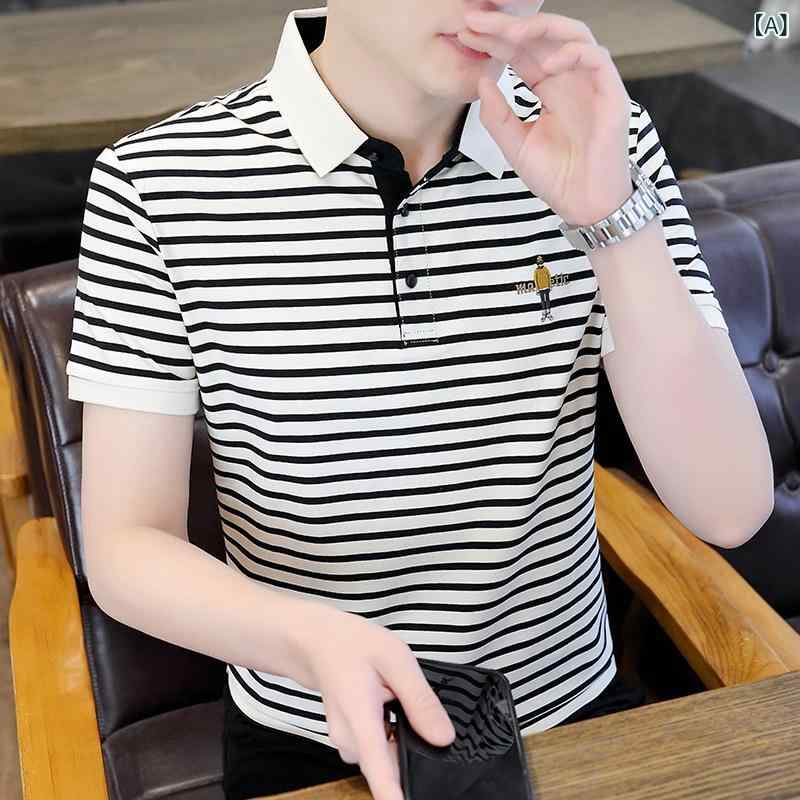 ・カテゴリ: POLOシャツ・スタイル: 無性別風・袖丈: 短袖・版型: 修身型・柄: 条紋・厚さ: 薄款・主な素材: 羊毛85%・適用シーン: 休闲・カラー展開: ブラック、ホワイト、湖ブルー、グレー、グリーン、イエロー、赤、卡其色・サイ...