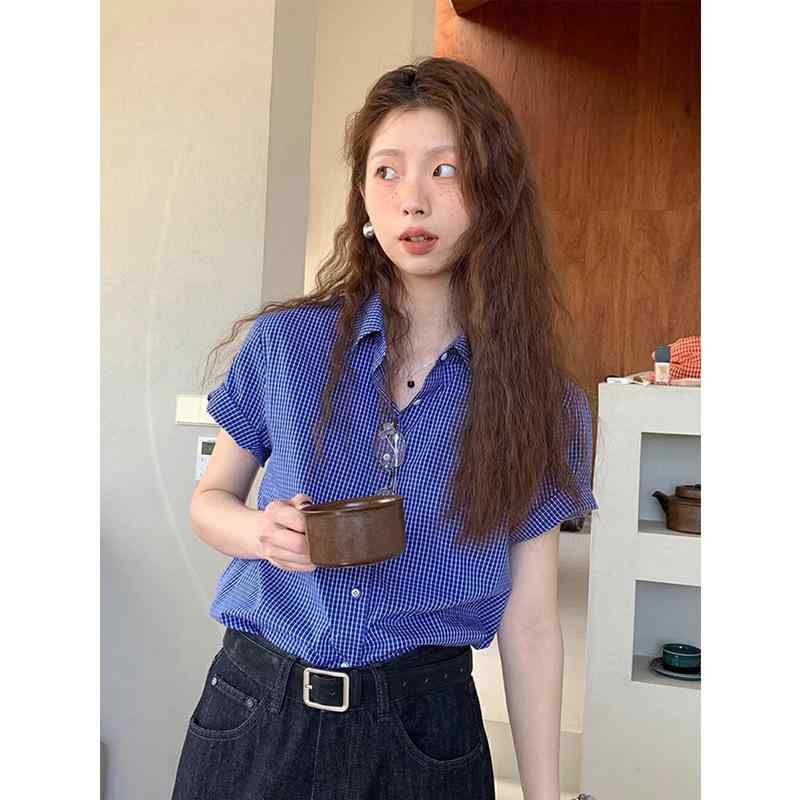 ・カテゴリ: シャツ・スタイル: 休闲・主な素材: ポリエステル・主な素材2: スパンデックス・主な素材含有率: 30%（含）-50%（不含）・柄: ストライプ/チェック・袖丈: 短袖・版型: ゆったり・衣丈: 普通(50cm<衣長≤...