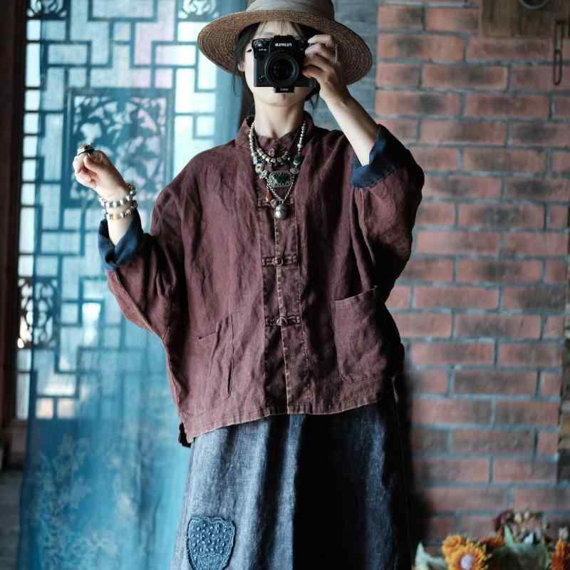 ・カテゴリ: シャツ・スタイル: 復古・主な素材: 亜麻95%以上・柄: 無地・袖丈: 長袖・加工: 砂洗い・フィット感: ルーズ・衣丈: 普通・ネックライン: シャツカラー・袖型: 通常・流行要素: ビンテージ・カラー展開: 旧紅咖・サイ...