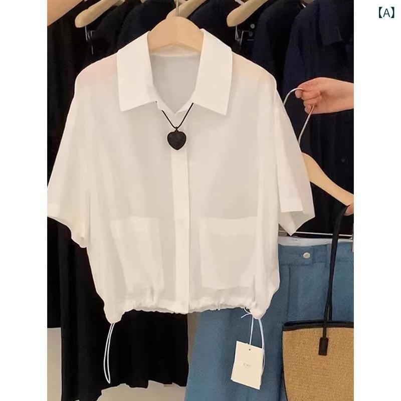 ・カテゴリ: シャツ・スタイル: 休闲・主な素材: 聚酯纤维・柄: 無地・タイプ: 開衫・袖丈: 五分袖・加工: ピース・フィット: ストレート・丈: 普通(50cm<丈≤65cm)・ネックライン: 折り襟・袖型: 標準・流行要素: ...
