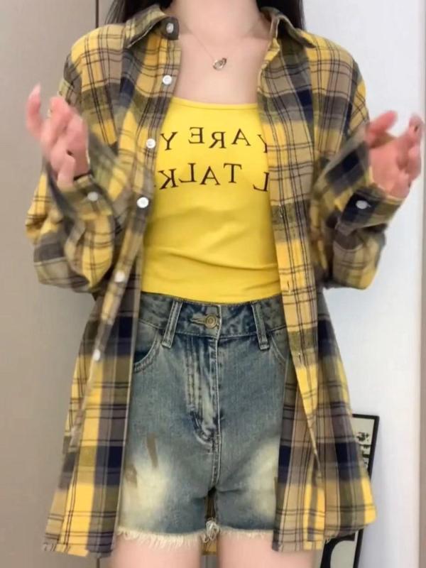 ・カテゴリ: シャツ・スタイル: 韓式風・主な素材: ポリエステル95%以上・袖丈: 長袖・柄: チェック・カラー展開: 黄黒、格子、ピンク、黒ピンク、黄色格子、赤藍、オレンジ藍、大文字刺繍、黄藍、後背文字、純色-藍、純色-白、純色-ピンク...