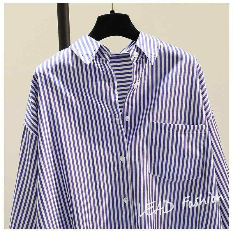 ・カテゴリ: シャツ・パターン: 条紋/格子・スタイル: 開襟・袖丈: 長袖・加工: ピース/スプライス・フィット: ルーズ・衣丈: 中長(65cm<衣長≤80cm)・ネックライン: ポロ・袖型: 通常・流行要素: ボタン・カラー展開...