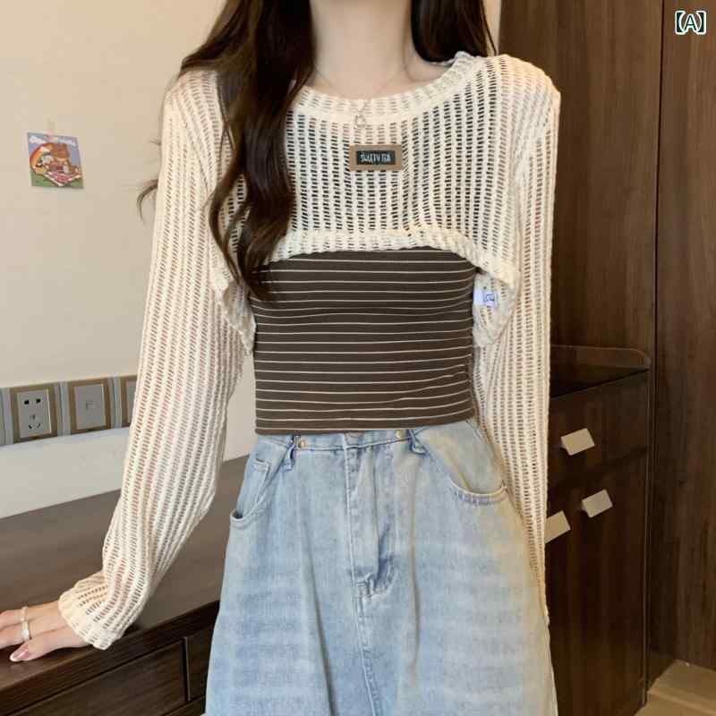 ・主な素材: 氨纶・柄: 単色・厚さ: 薄手・組み合わせ: 単品・スタイル: セットイン・フィット: ルーズ・袖型: 普通・ネックライン: Uネック・袖丈: 長袖・流行要素: コントラストカラー・衣丈: 短め(40cm<衣長≤50cm...