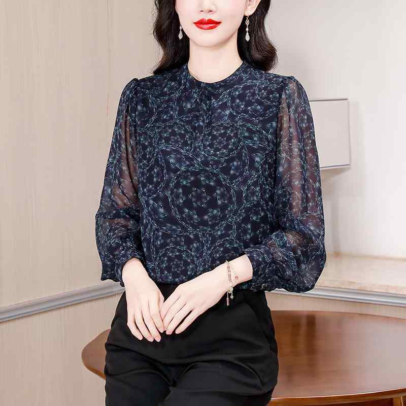 ・カテゴリ: シャツ・スタイル: 名媛風・主な素材: ポリエステル50-70%・袖丈: 長袖・柄: プリント・サイズ展開: M,L,XL,2XL,3XL,4XL・ネックライン: スタンドカラー・フィット: ルーズフィット・衣丈: 普通(50...