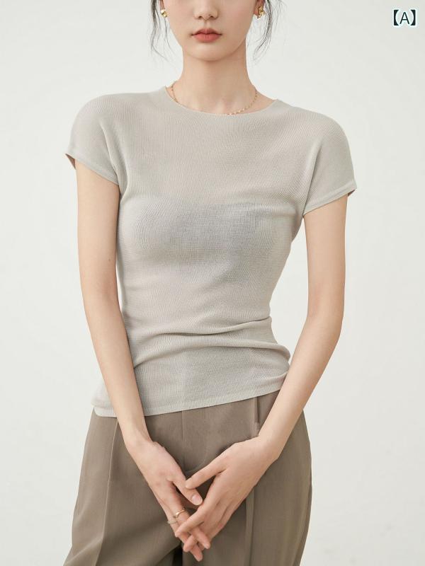 ・カテゴリ: Tシャツ・スタイル: 通勤風・主な素材: ポリエステル・柄: 無地・袖丈: 短袖・袖型: 標準・カラー展開: 象牙灰、ブラック、ピンク、イエロー、ライトグリーン・サイズ展開: S、M、L