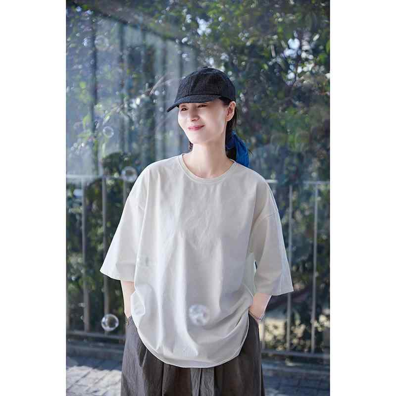 ・カテゴリ: Tシャツ・スタイル: 通勤風・主な素材: 95%以上・袖丈: 七分袖・袖型: 落肩袖・柄: 純色・カラー展開: ネットホワイト、ピンク・サイズ展開: S、M・フィット感: ルーズフィット・衣丈: 普通(50-65cm)・ネック...