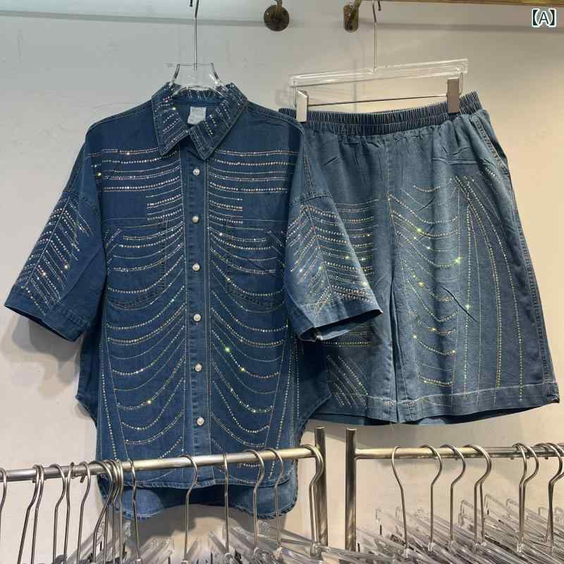 ・カテゴリ: 休闲套装・スタイル: 通勤風・主な素材: その他・カラー展開: ブルー・サイズ展開: M,L,XL,2XL,3XL,4XL・袖丈: 三分袖・袖型: 蝙蝠袖・タイプ: 裤套装・対象: 女性