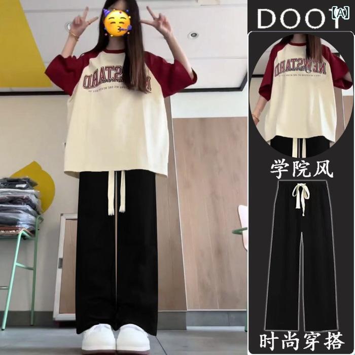 ・カテゴリ: 休闲套装・スタイル: 通勤風・主な素材: 聚酯纤维・主な素材: 涤纶・袖丈: 五分袖・袖型: 常规袖・カラー展開: 紅插杏T恤+黒色抽绳裤【套装】,58951紅插杏T恤,30010黒色抽绳裤【有口袋】・サイズ展開: M,L,X...