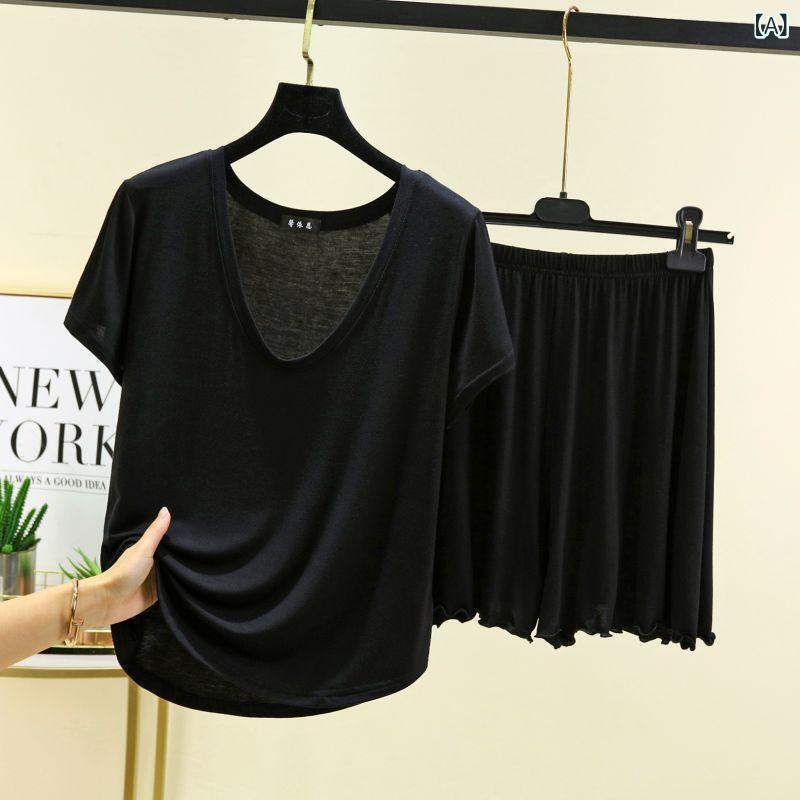 ・カテゴリ: 女性Tシャツパンツセット・スタイル: 通勤・主な素材: モダール90-95%、スパンデックス5-10%・袖丈: 3/4袖・柄: 無地・カラー展開: ブラック、ホワイト、グリーン、ベージュ、ライトブルー、ダークグレー、グレーグリ...