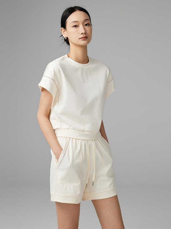 ・カテゴリ: セットアップ・スタイル: 通勤・主な素材: 醋酸繊維30-50%、綿30-50%・柄: 無地・カラー展開: 米白色、ピンク・サイズ展開: M、L、XL・パンツ丈: ショートパンツ・流行要素: ポケット・袖丈: ノースリーブ・袖...